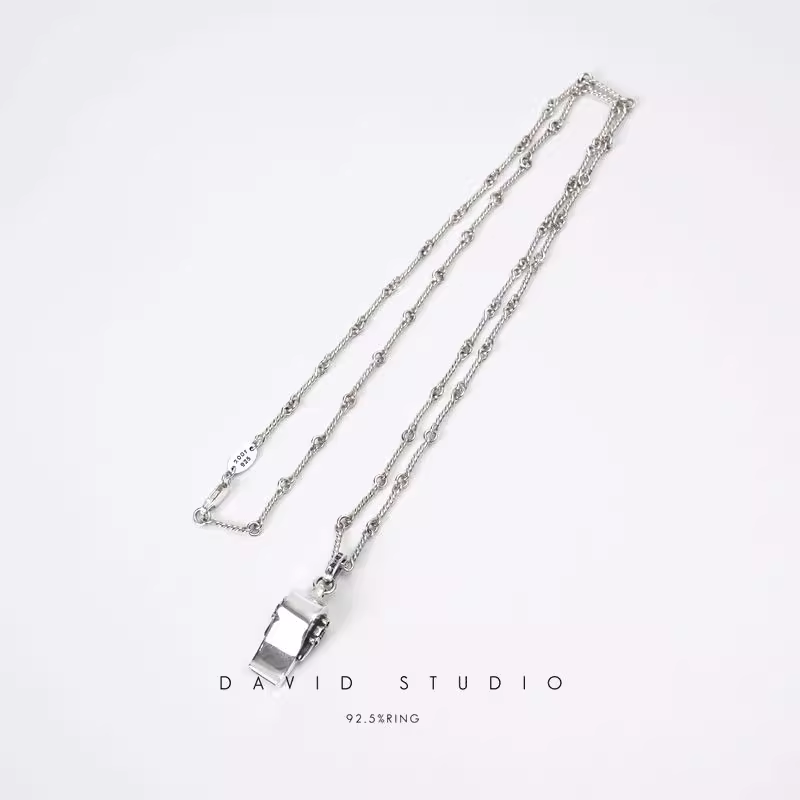 Mini Dagger Whistle Pendant – Twist Chain | David Studio – David_Studio