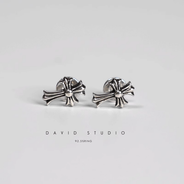 Chrome Hearts Classic Cross Earrings – David Studio – David_Studio