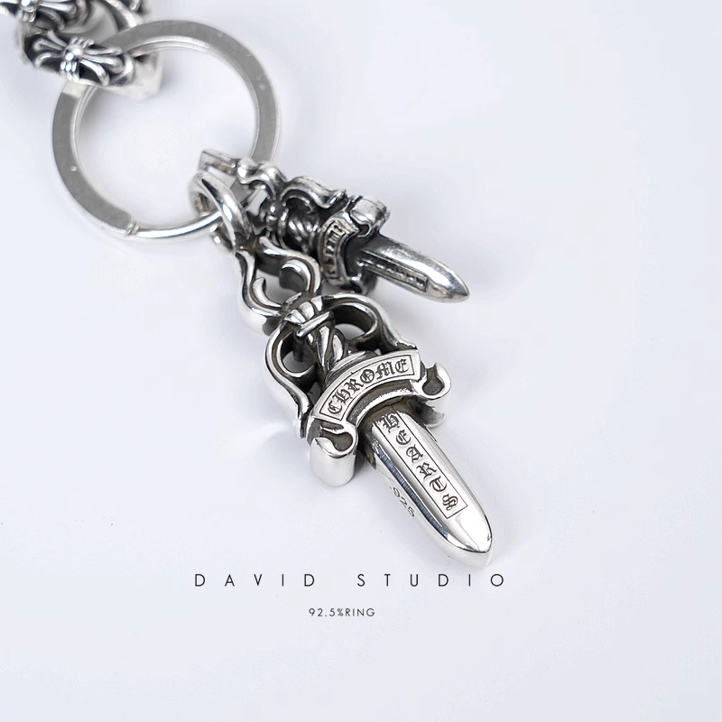 Chrome Hearts Double Dagger Key Ring – David Studio – David_Studio