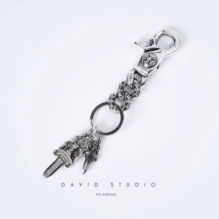 Chrome Hearts Double Dagger Key Ring – David Studio – David_Studio