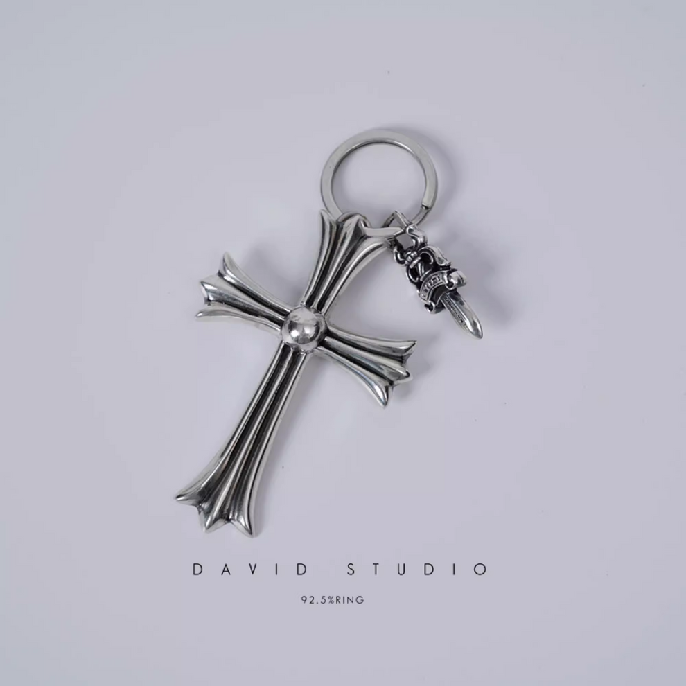 Chrome Hearts Cross And Dagger Key Ring – David Studio – David_Studio