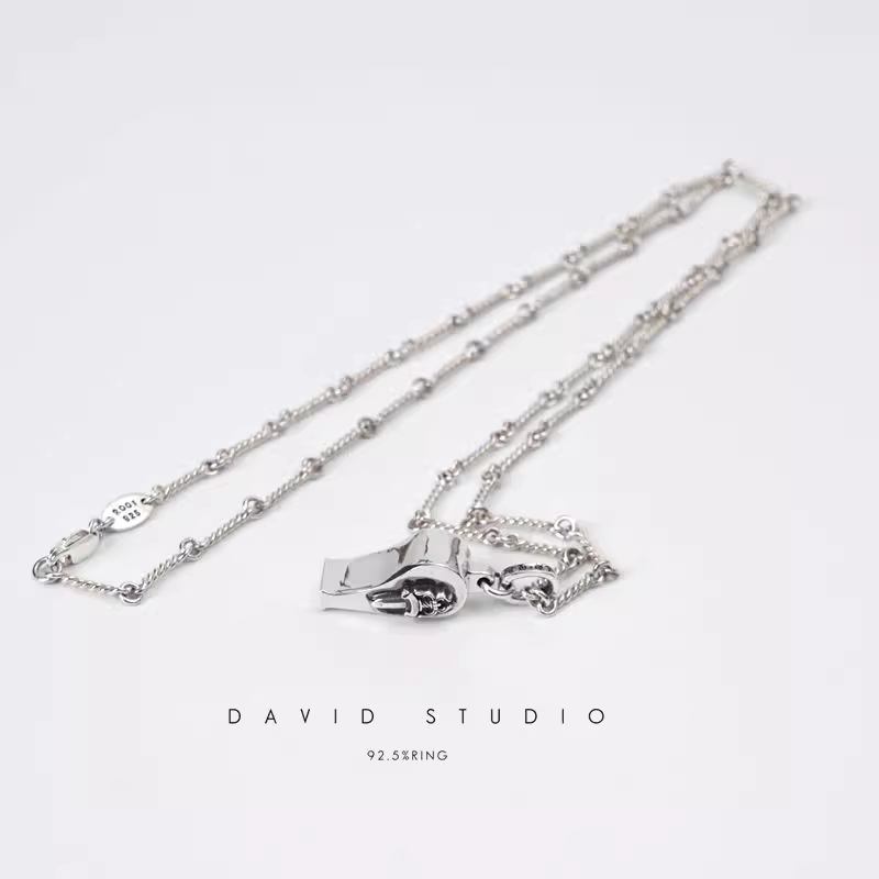 Mini Dagger Whistle Pendant – Twist Chain | David Studio – David_Studio