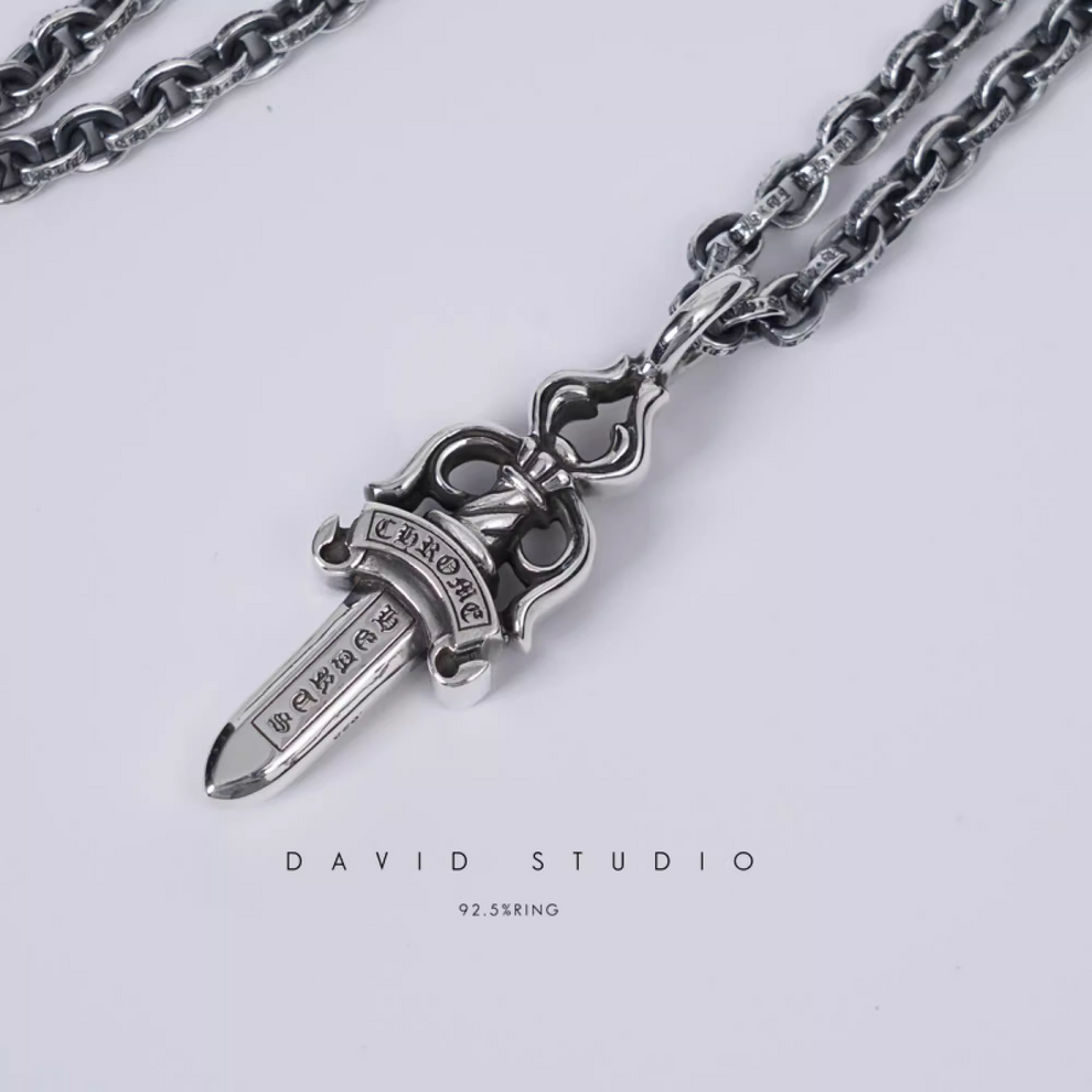 Double Dagger Pendant – Paper Chain | David Studio – David_Studio